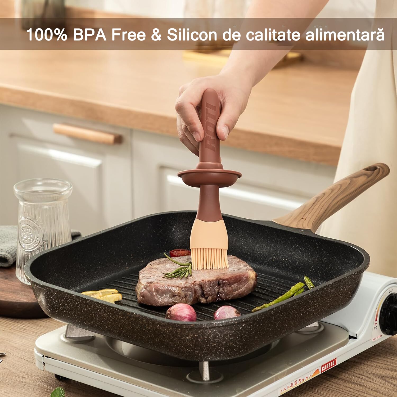 Pensula de bucatarie, Pomamz, Silicon, 250ml, Verde - eMAG.ro