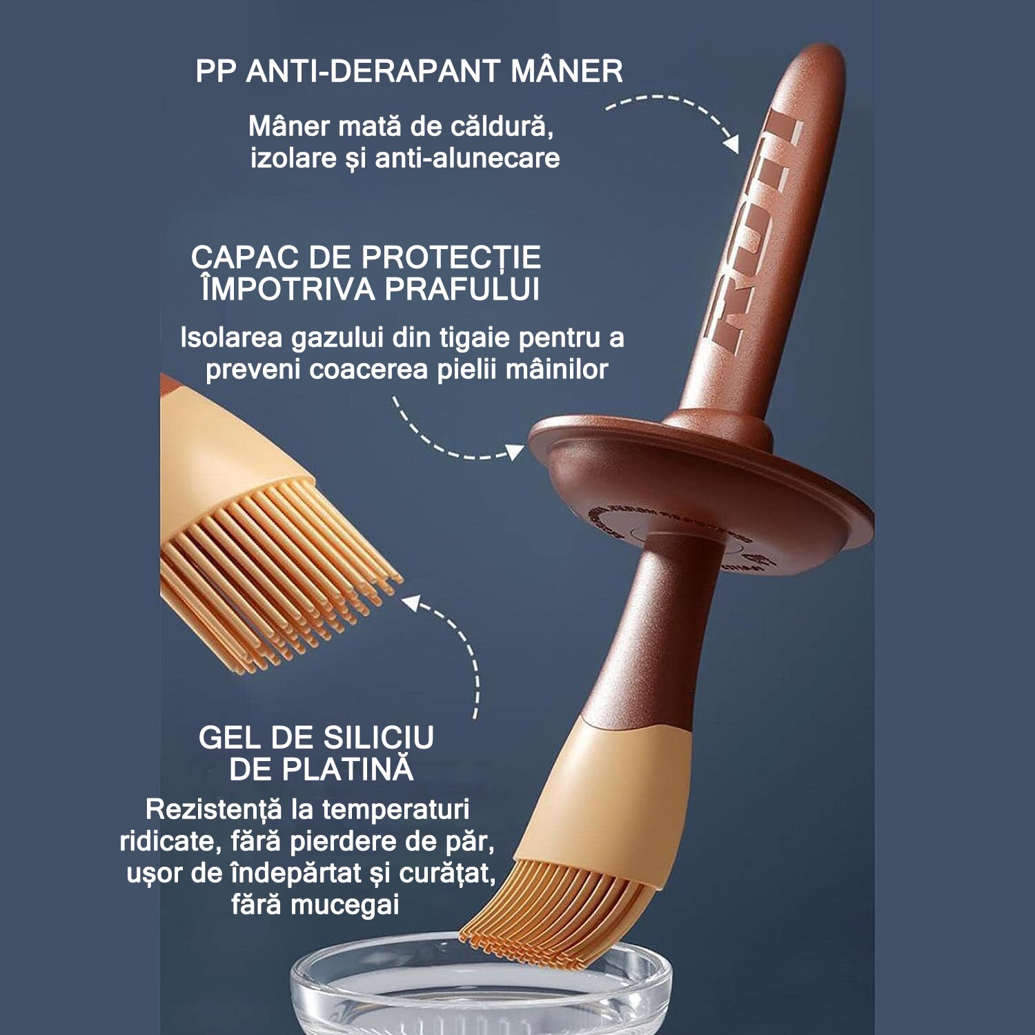 Pensula de bucatarie, Pomamz, Silicon, 250ml, Verde - eMAG.ro