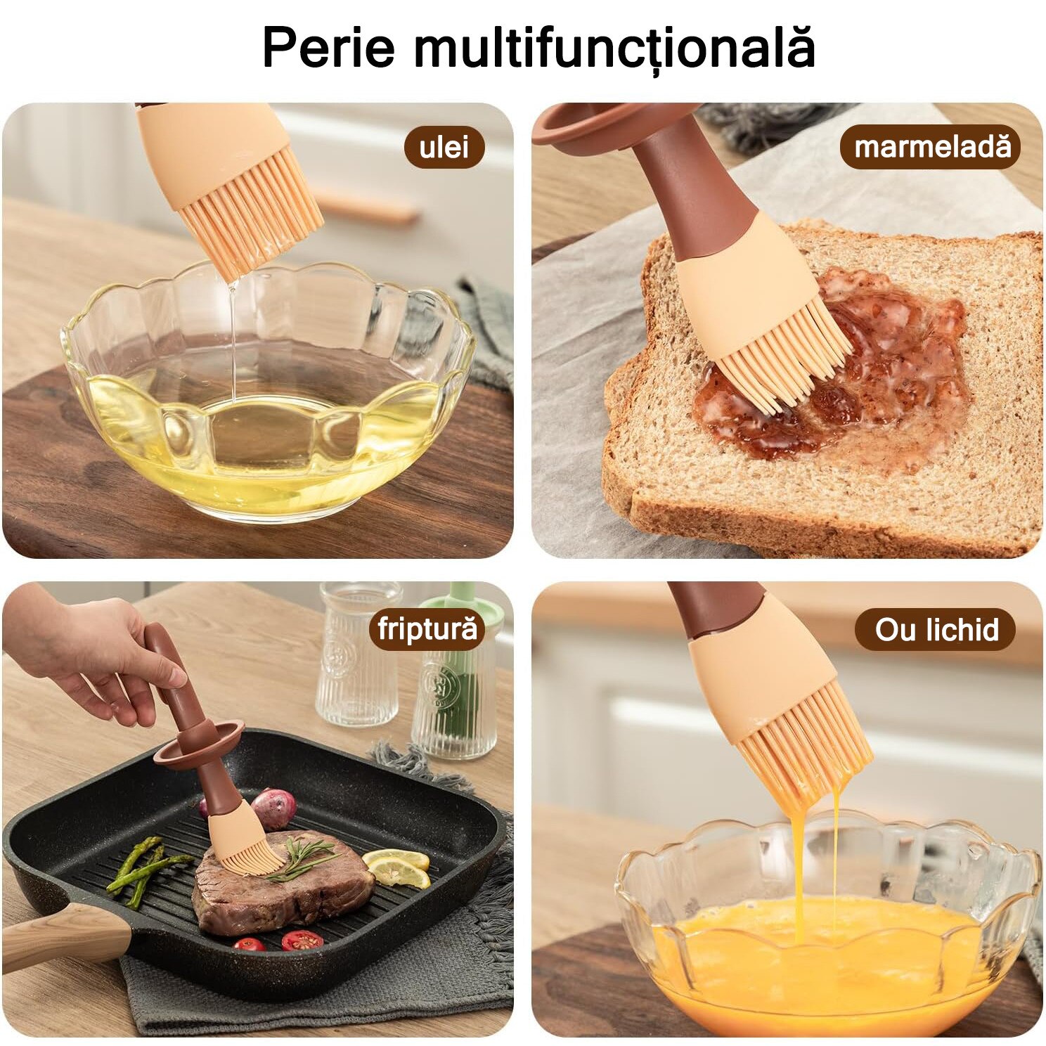 Pensula de bucatarie, Pomamz, Silicon, 250ml, Verde - eMAG.ro