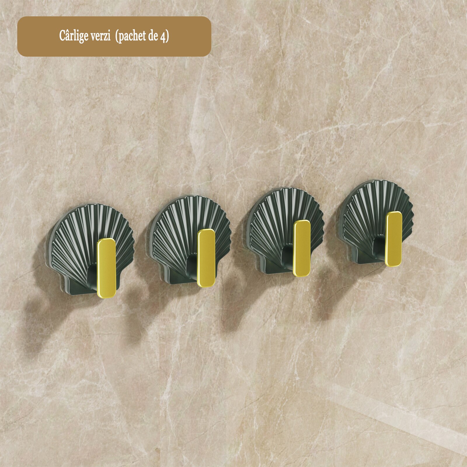 Set 4 carlige adezive pentru perete, Pomamz, Acrilic, Alb - eMAG.ro