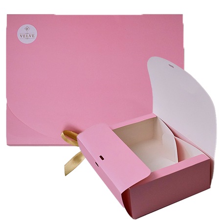 Cutie pentru cadouri, Rosy Elegance, cu funda aurie, Roz, 28x20, 5x8 cm ...