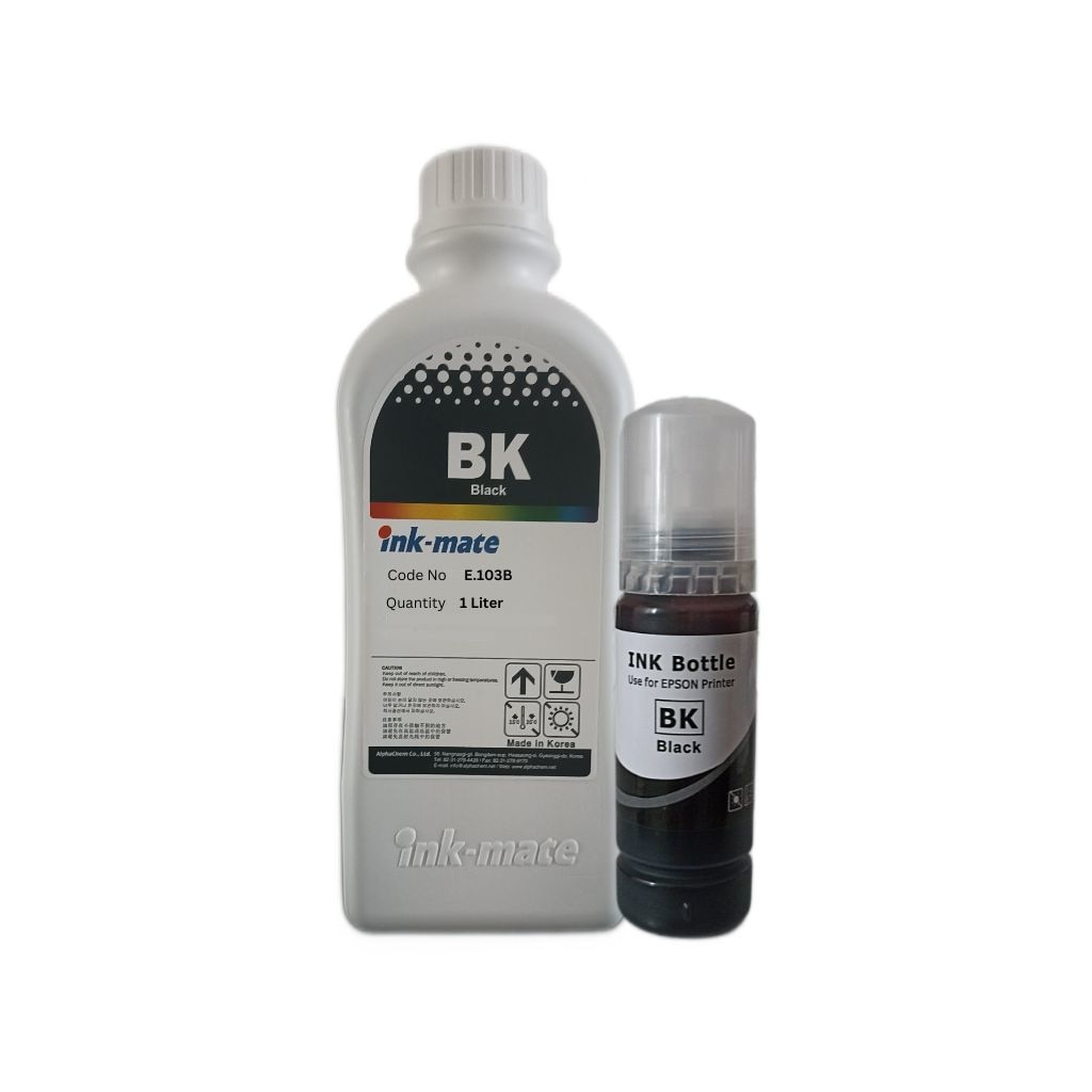 Set Flacon Cerneala InkMate Compatibil Epson (103) 1x1000ml Negru, 1x70ml Negru cu picurator ...