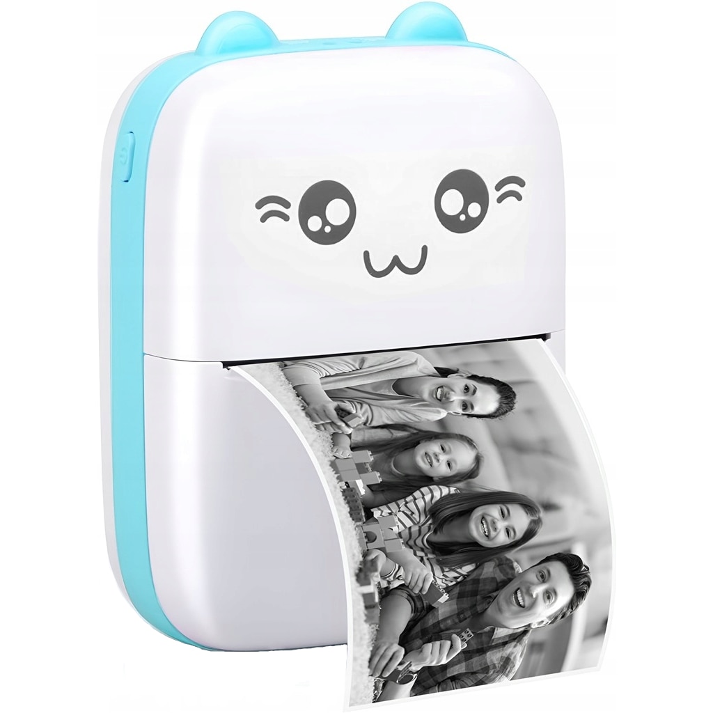 Mini imprimanta termica GALAXIA®, cu 10 role hartie termica, Bluetooth ...