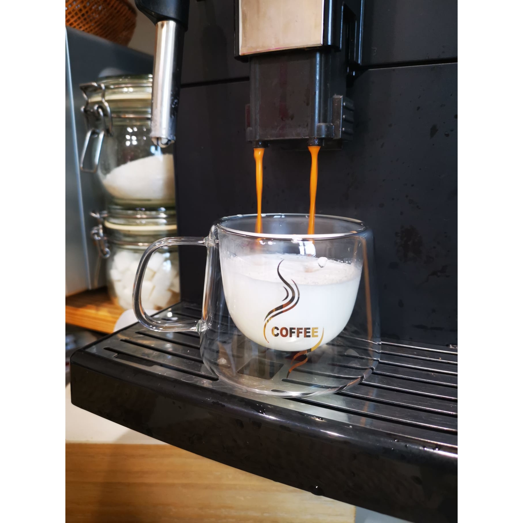 Ceasca cafea, sticla termorezistenta, pereti dubli, 200 ml - eMAG.ro