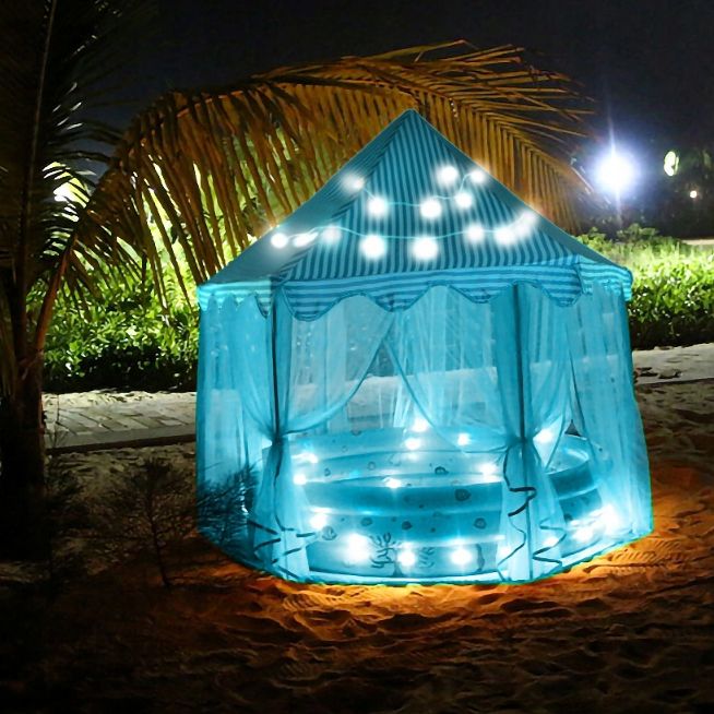 Cort copii hexagonal, HEDO, Interior/Exterior, Roz - eMAG.ro