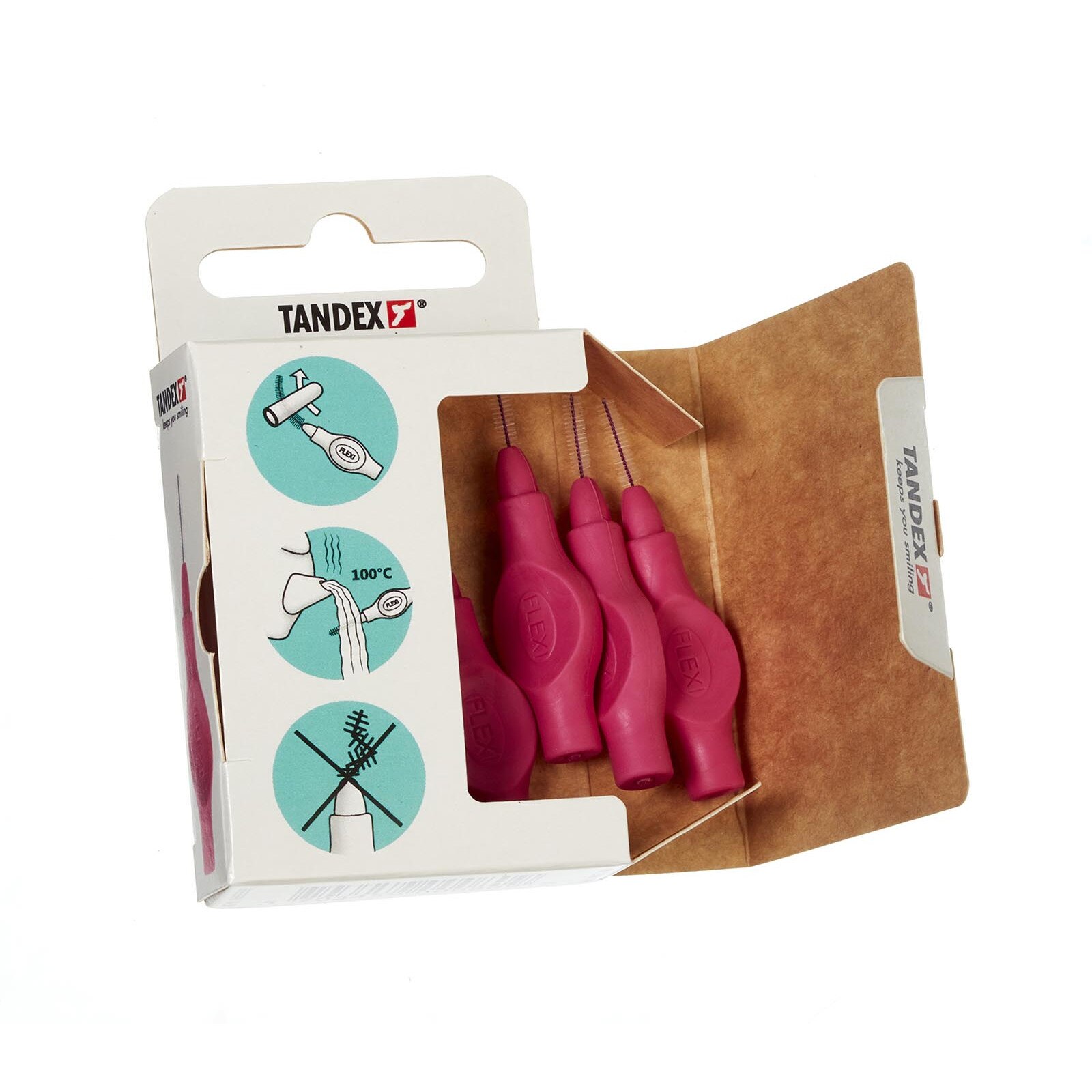 Periute interdentare Tandex Flexi, coral, pachet de 6 buc - eMAG.ro