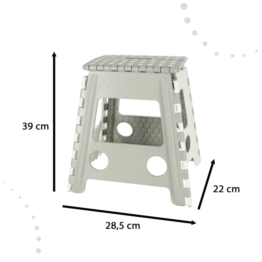 Scaunel Pliabil din plastic 22 cm Light Grey - eMAG.ro