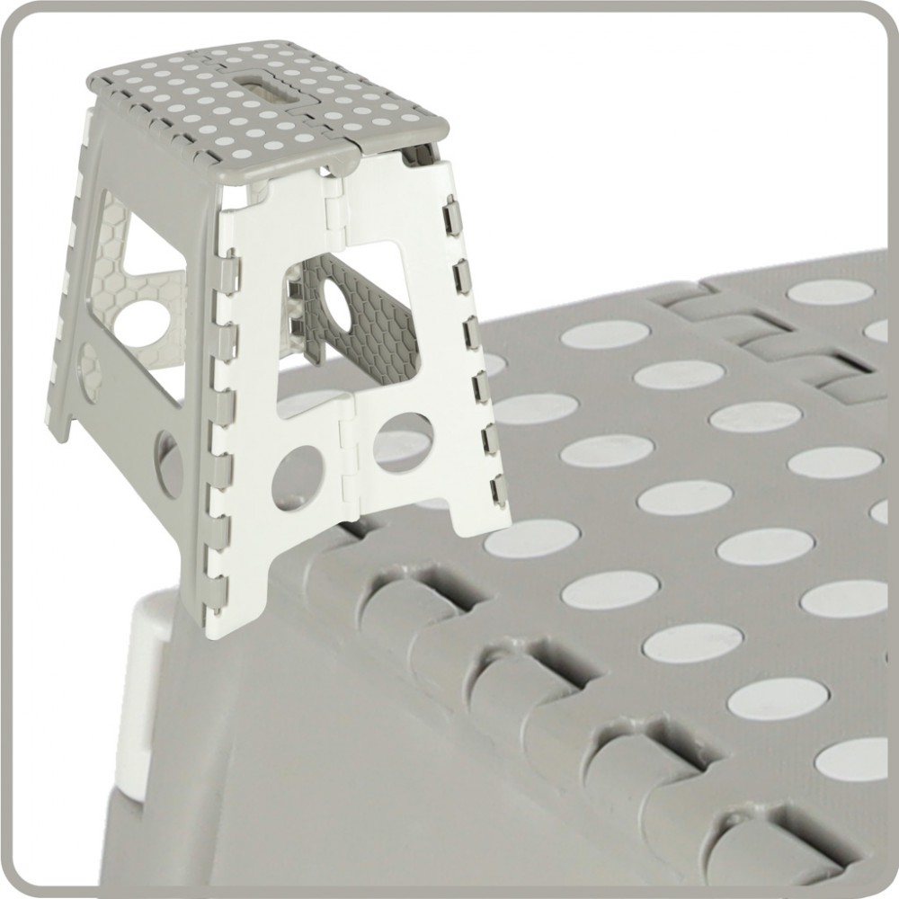 Scaunel Pliabil din plastic 22 cm Light Grey - eMAG.ro