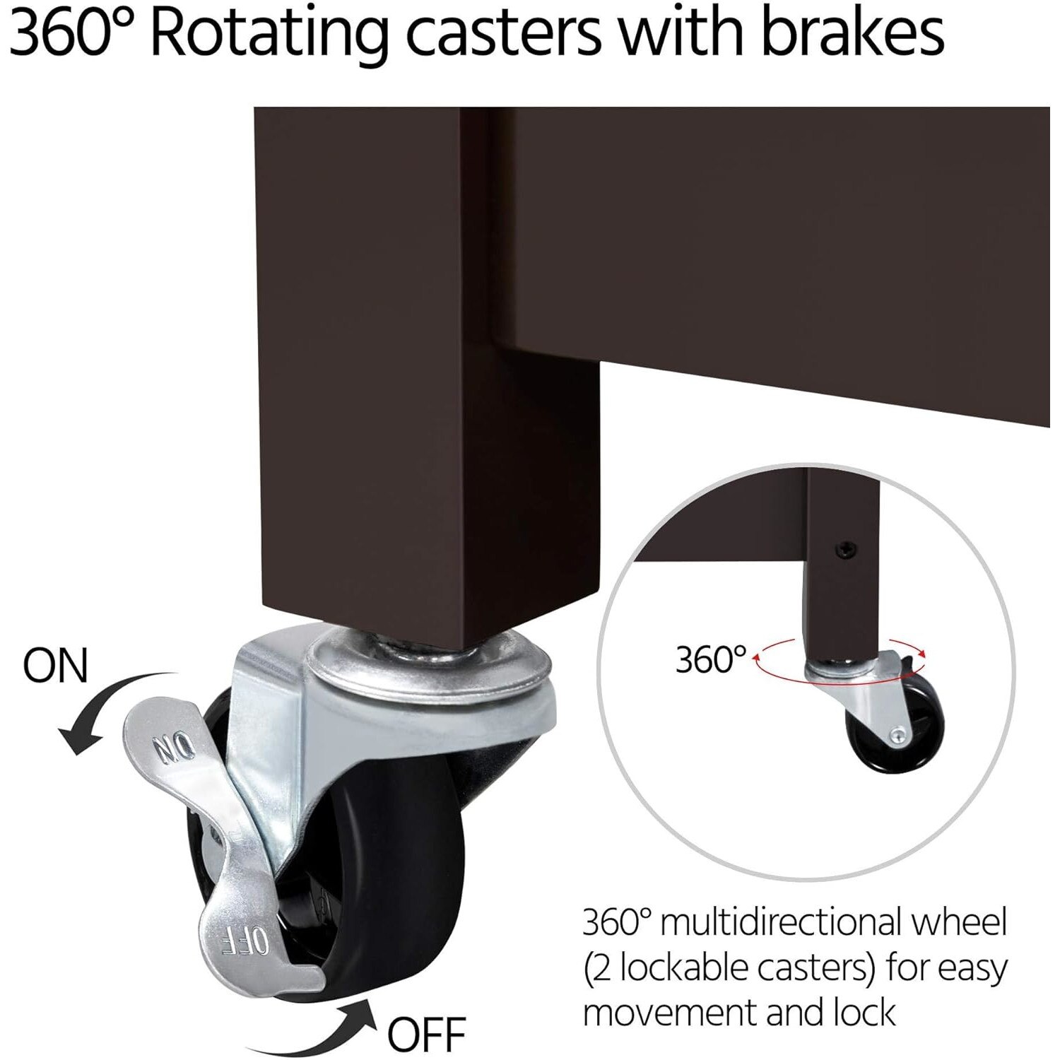 Masa de lucru mobila pentru bucatarie cu roti, blat lemn de arbore de ...