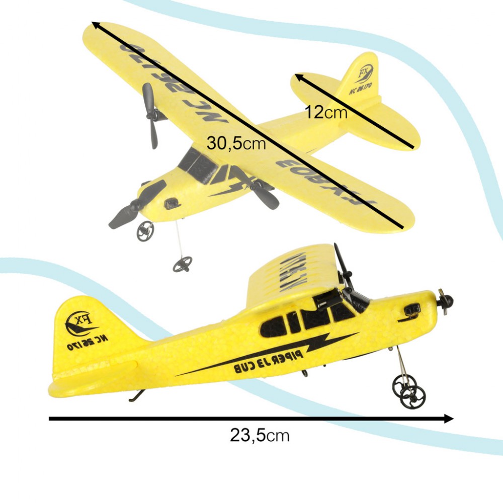 Avion cu telecomanda rc hl803 piper 2ch 150m, galben - eMAG.ro