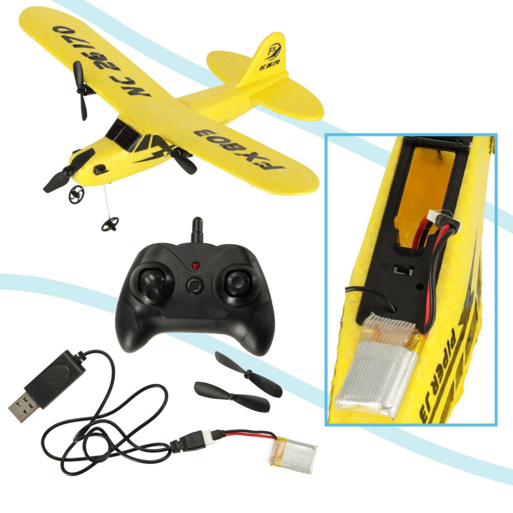 Avion cu telecomanda rc hl803 piper 2ch 150m, galben - eMAG.ro