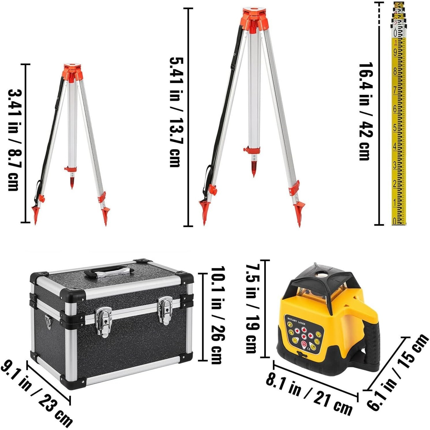 Nivel laser, rotativ 360, 500 m, 600 rpm, galben - eMAG.ro