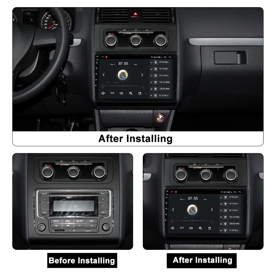 Navigatie VW Touran din 2011 - 2015, NAVIGPS, 4GB RAM si 64GB ROM, Display QLED 9 inch, Android ...