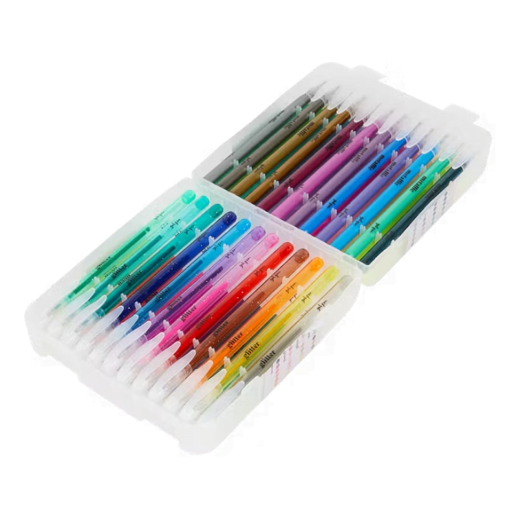 Set 48 pixuri cu gel cu sclipici, AVEC, Multicolor - eMAG.ro