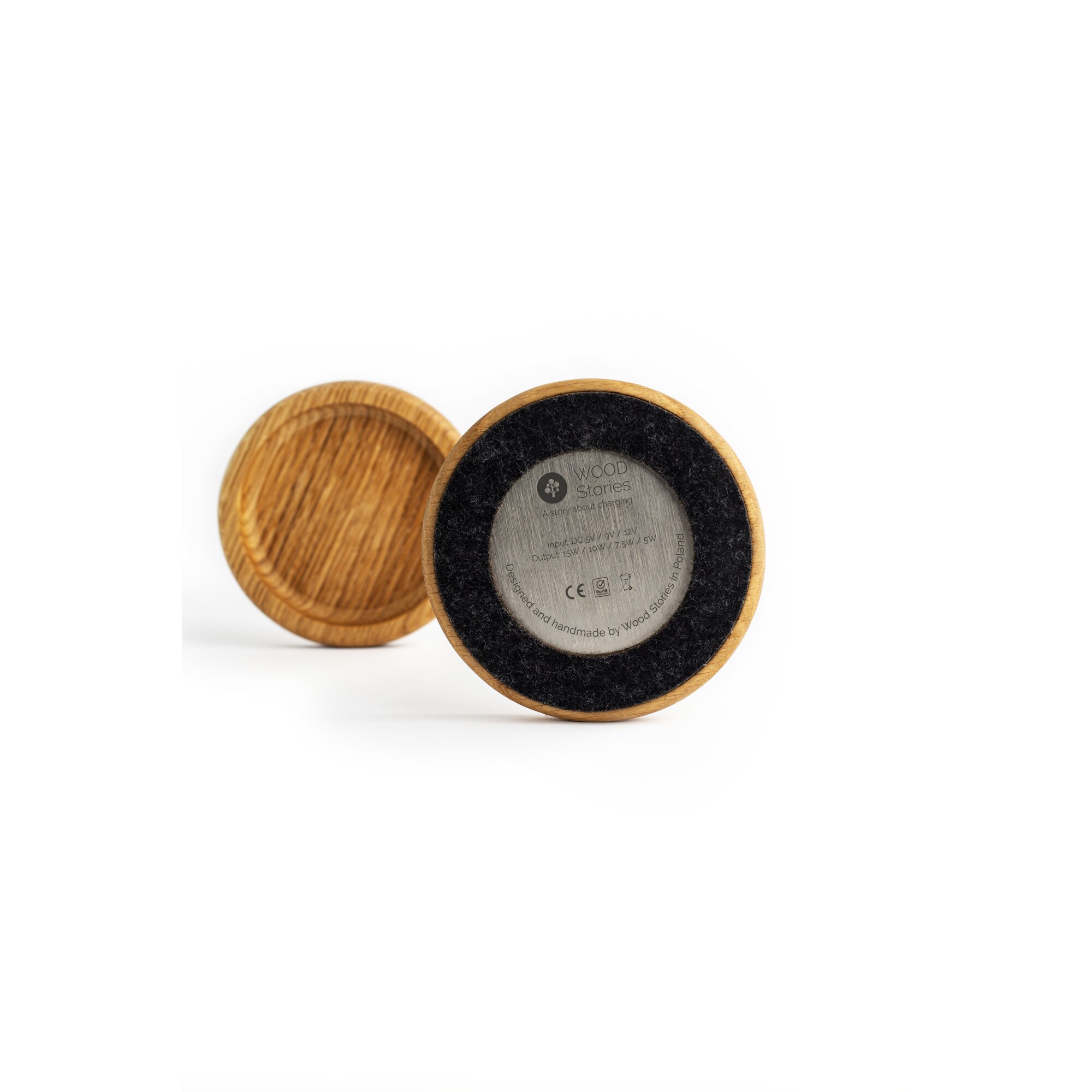 Set incarcator inductiv pentru telefon cu suport pahar, Wood Stories ...