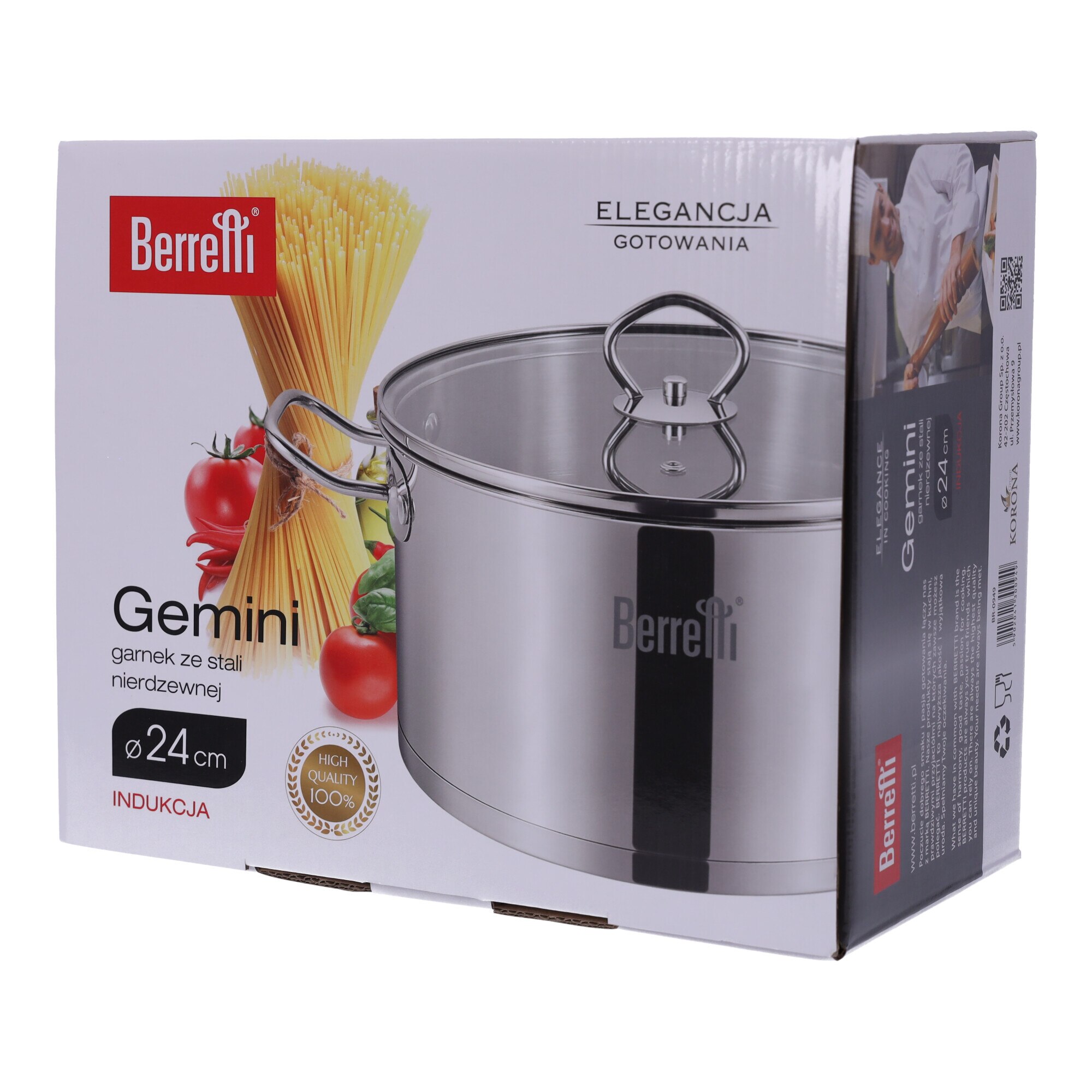 Кухненска тенджера, Berretti, 5л, Неръждаема стомана, Сребро - eMAG.bg