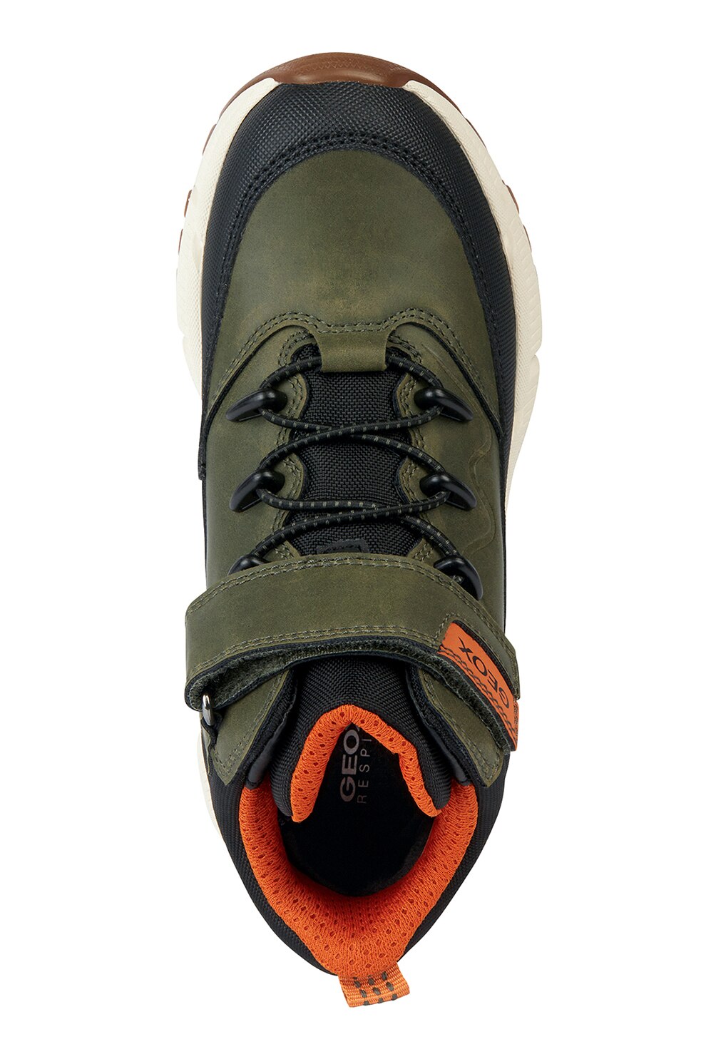 Geox, Ghete impermeabile cu inchidere velcro, Negru, Kaki, 32 EU - eMAG.ro