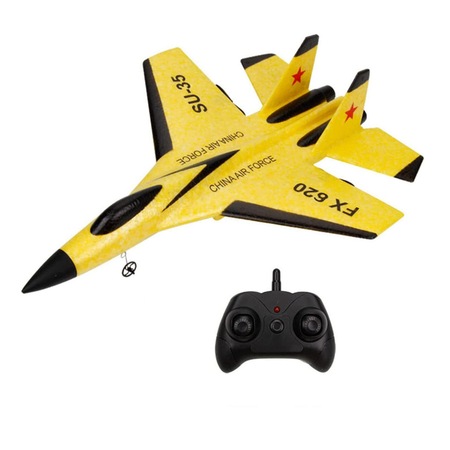 Avion RC, zggzerg, Cu telecomanda si banda luminoasa, Model lupta SU35 ...