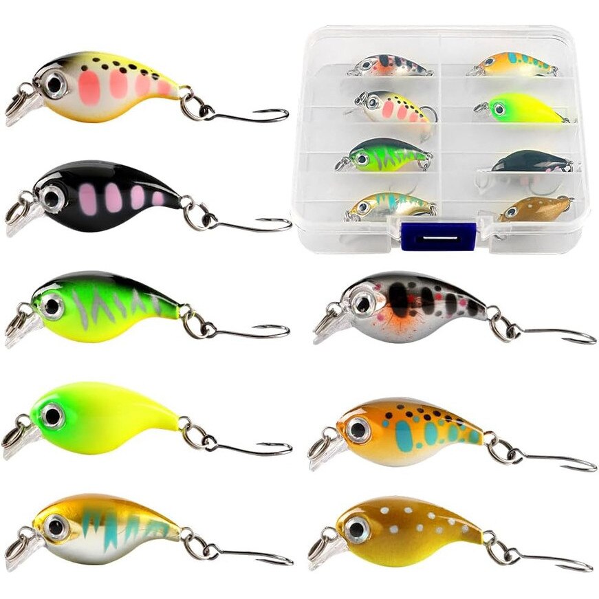 Set 5 voblere pescuit la clean, JENUOS®, imitatie realistica, pastrav ...