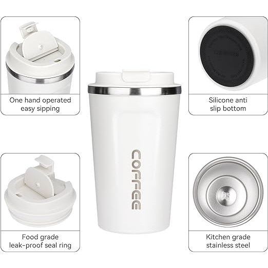 Cana termos, Ceasca de cafea cu vacuum din otel inoxidabil, JENUOS ...