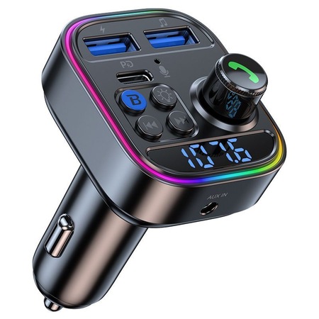 Adaptor Bluetooth Auto, Transmitator FM, USB tip C, Multicolor - eMAG.ro