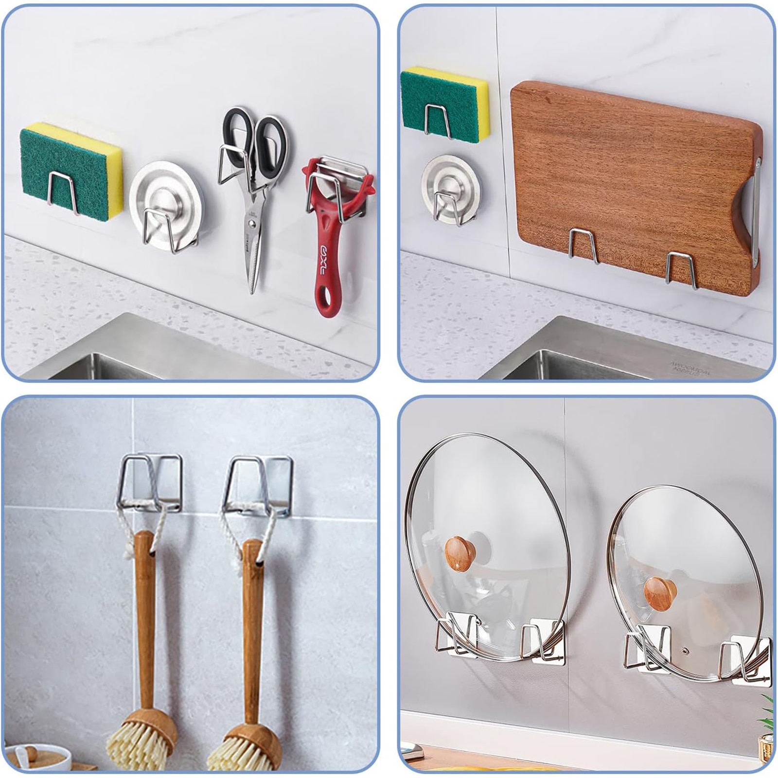 Suport pentru burete autoadeziv, NUODWELL, Fabricat din otel inoxidabil ...