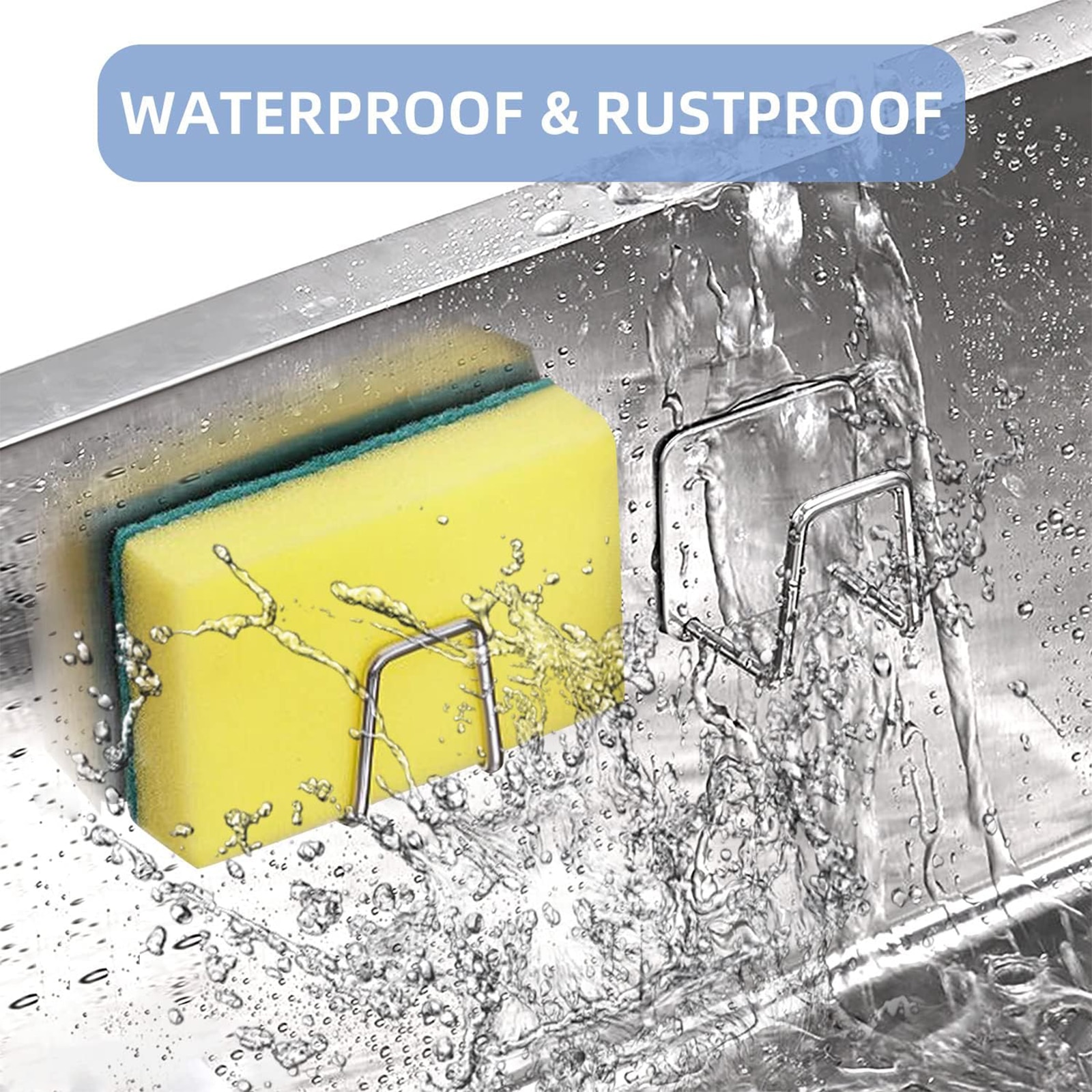 Suport pentru burete autoadeziv, NUODWELL, Fabricat din otel inoxidabil ...