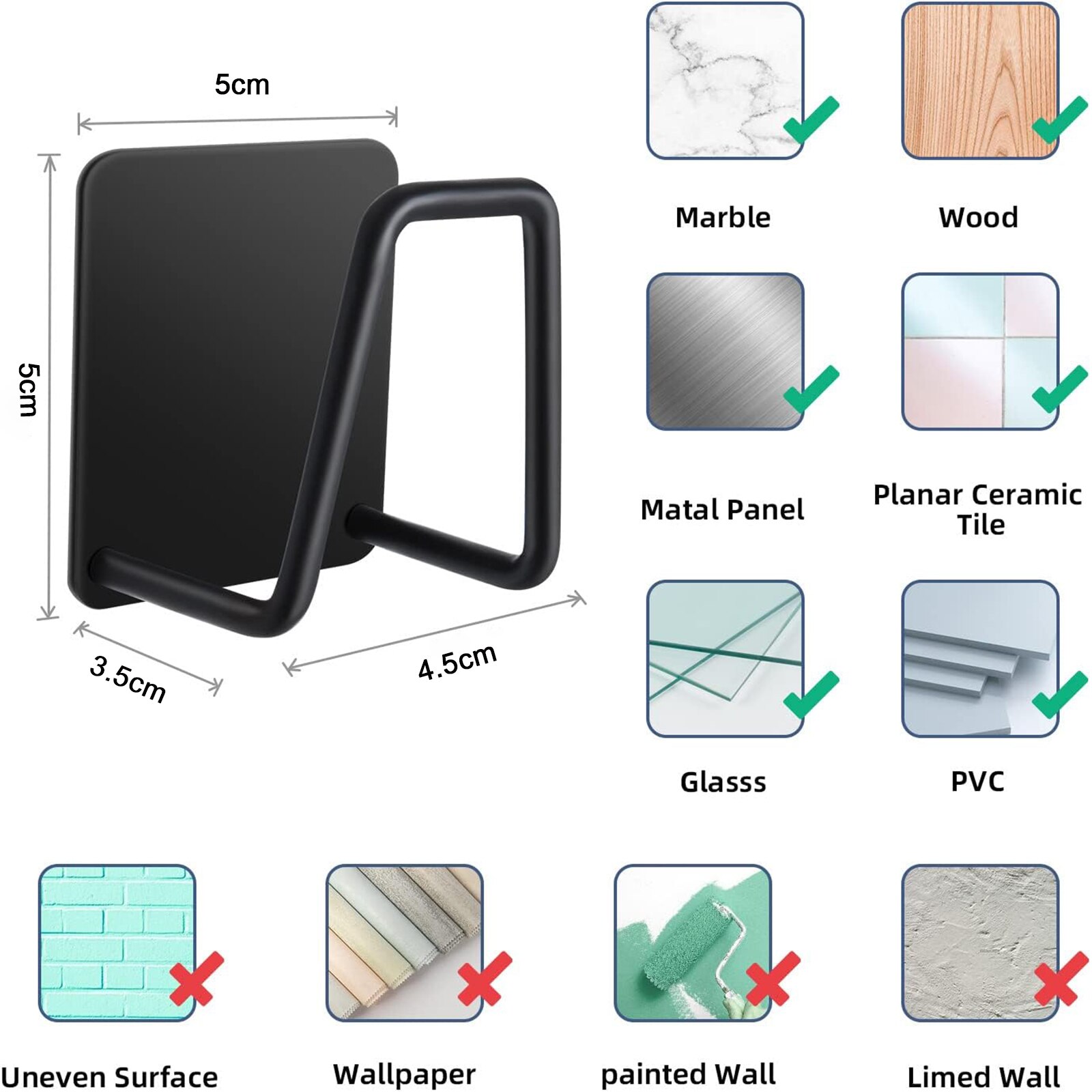 Suport pentru burete autoadeziv, NUODWELL, Fabricat din otel inoxidabil ...