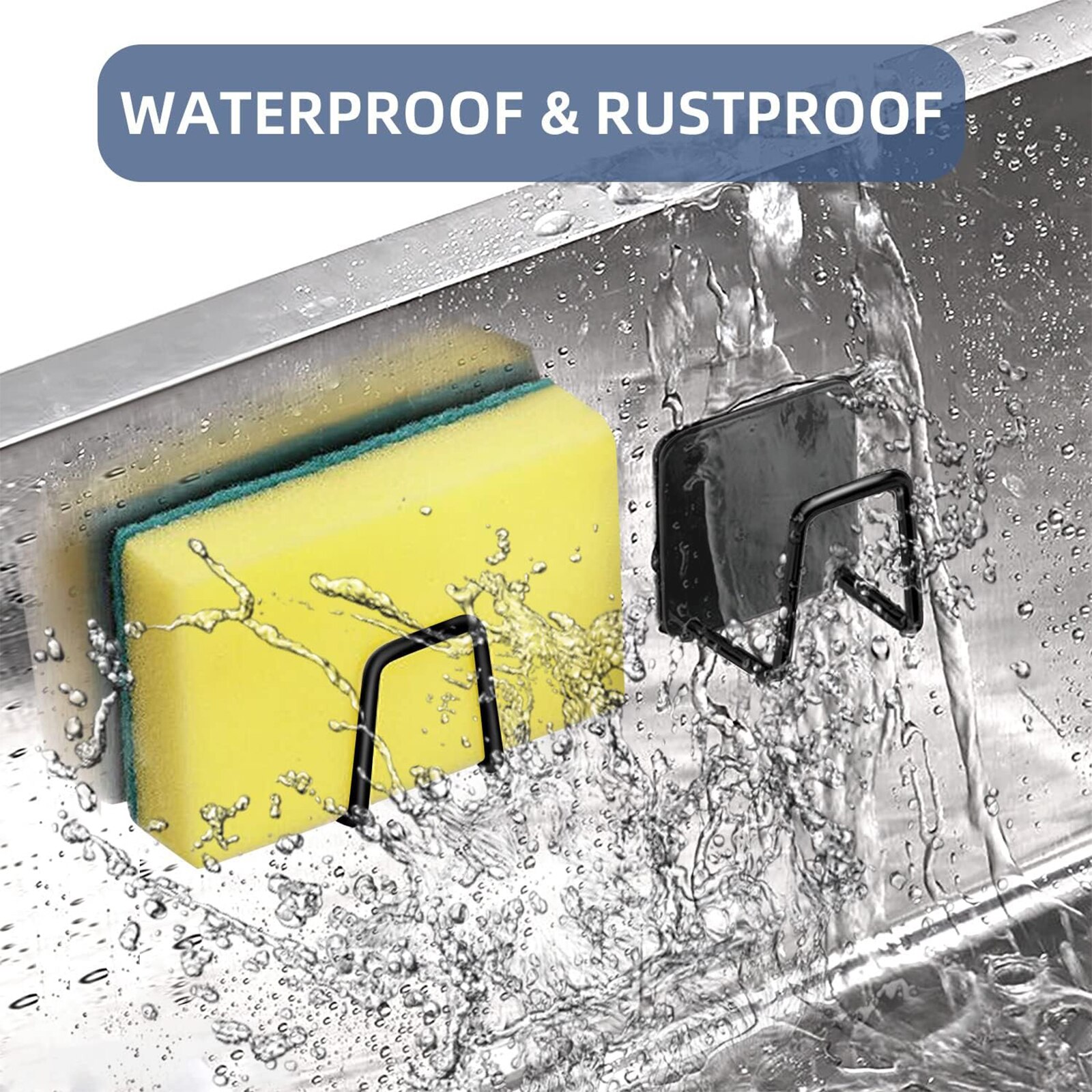 Suport pentru burete autoadeziv, NUODWELL, Fabricat din otel inoxidabil ...