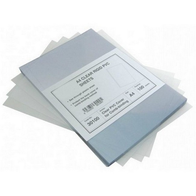 Set 100 coperti PVC indosariere, A4, transparent cristal, 200 microni ...