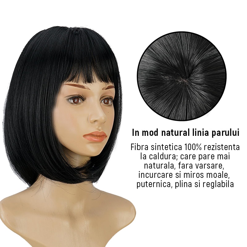Peruca dama, Vaxiuja, Model Bob, 26cm, Brunet - eMAG.ro