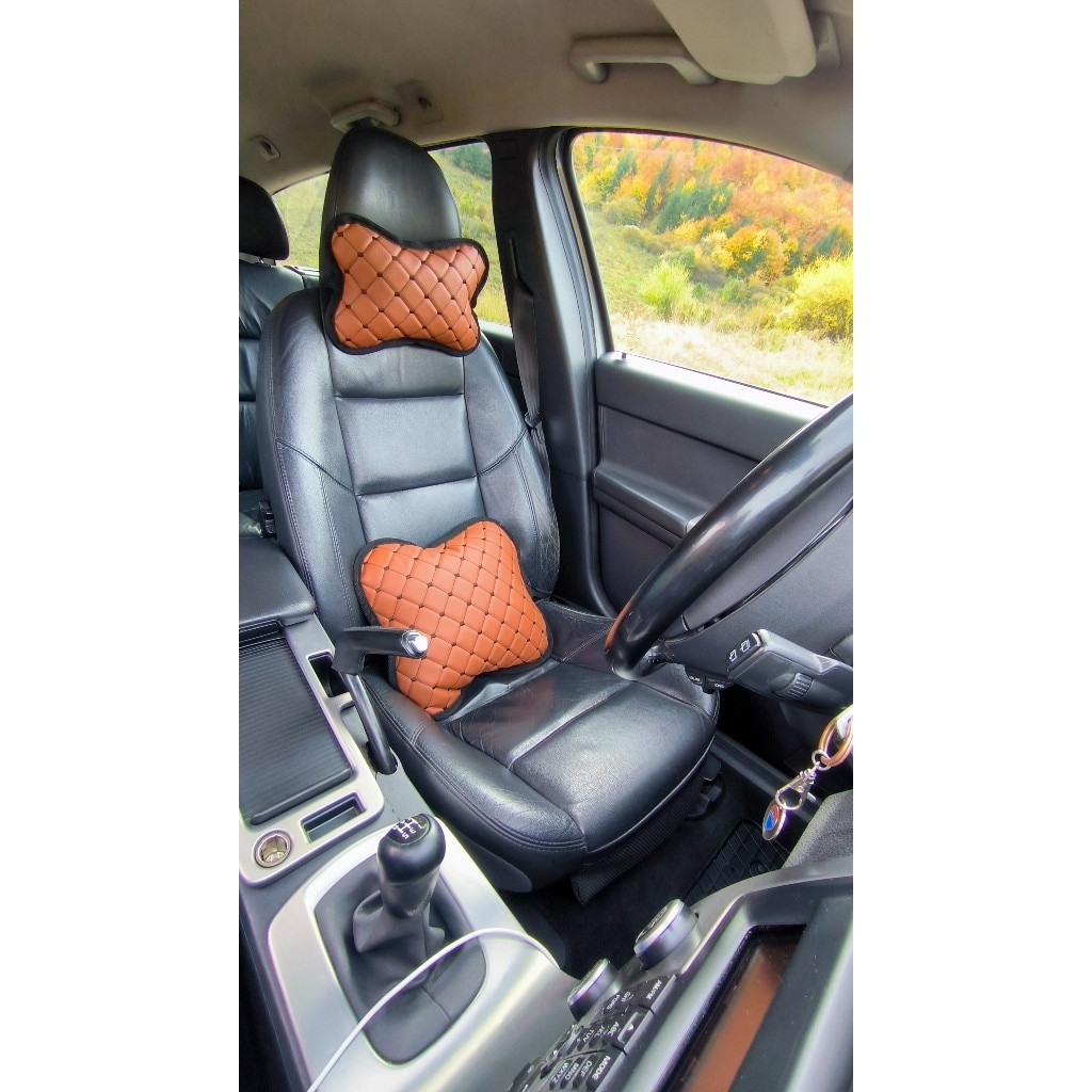 Set din 2 Perne Pentru Tetiera Auto Maro - eMAG.ro