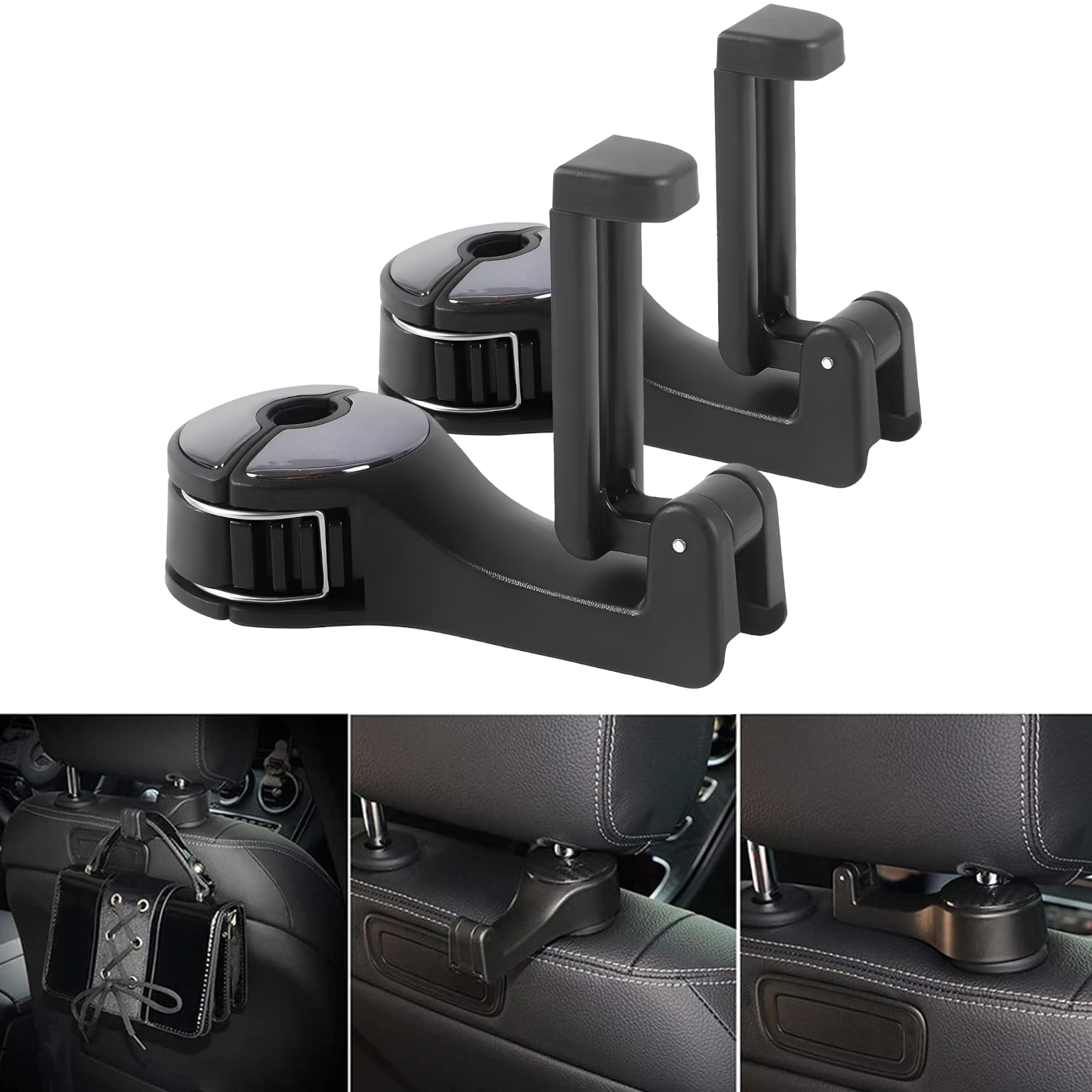 Carlig tetiera scaun auto, multifunctional suport telefon, reglabil ...