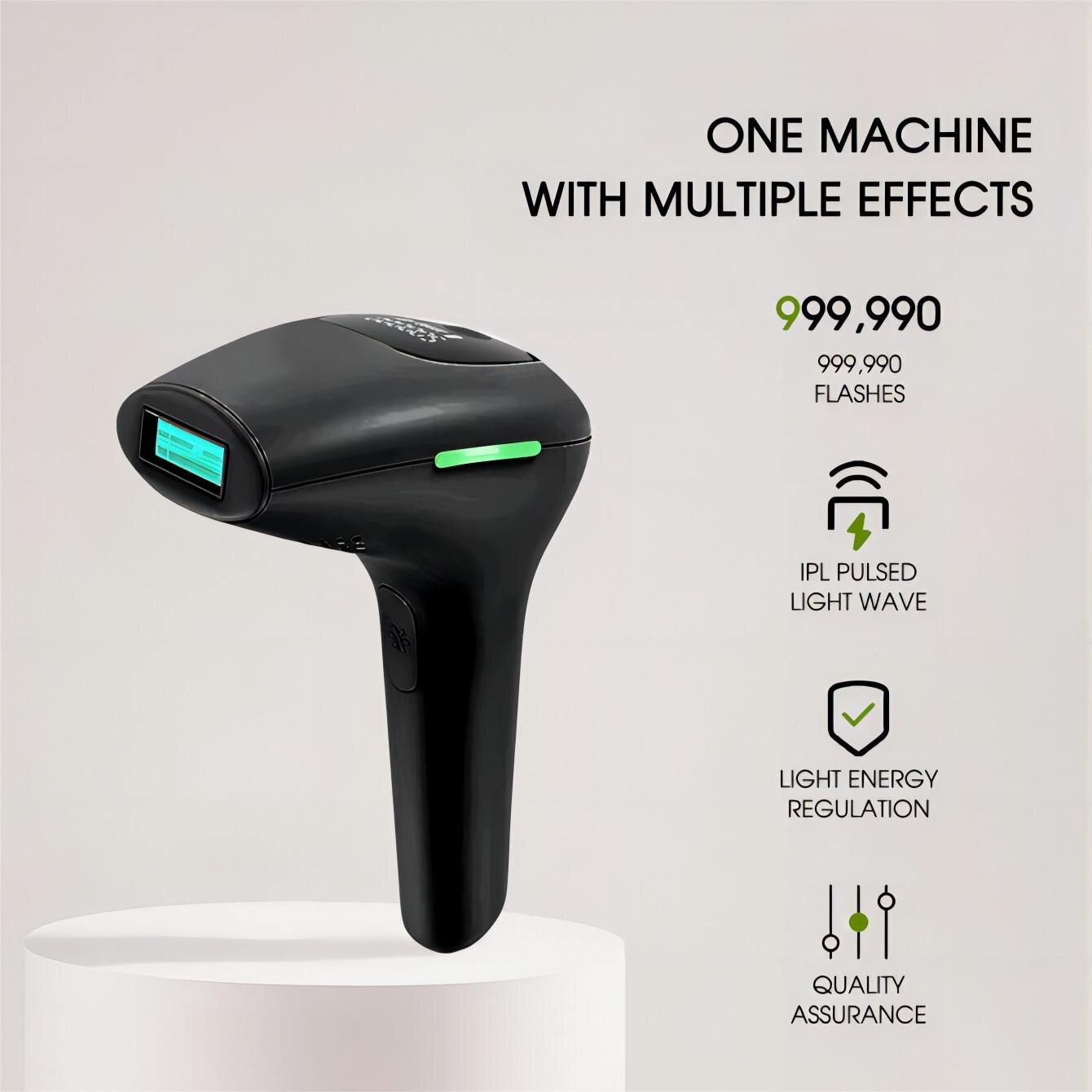 Epilator IPL Model A115, 900.000 blituri, Ecran LCD, 5 niveluri, Negru ...