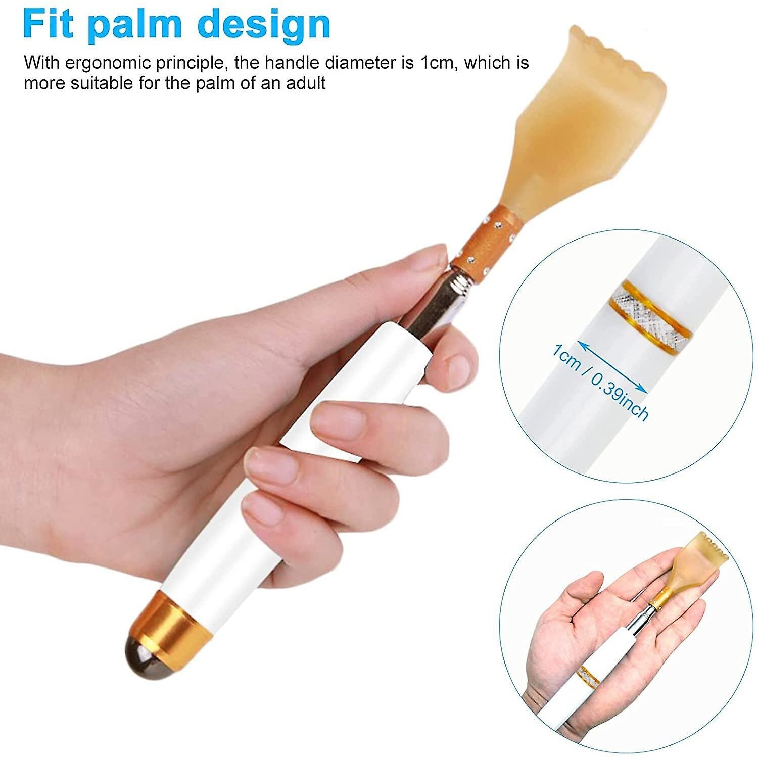 Scarpinator pentru spate, Sunmostar, Inox, Auriu/Alb - eMAG.ro