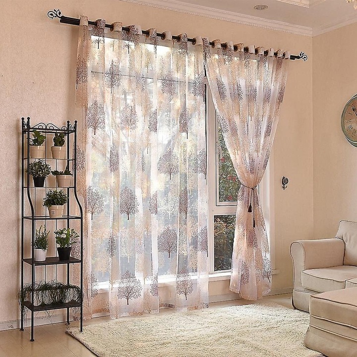 Perdele brodate, Sunmostar, poliester, 100*200cm - eMAG.ro