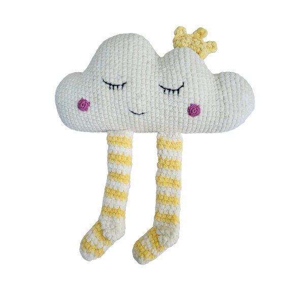 Pernuta in forma de norisor, crosetata, galben, 28 x 34 cm - eMAG.ro