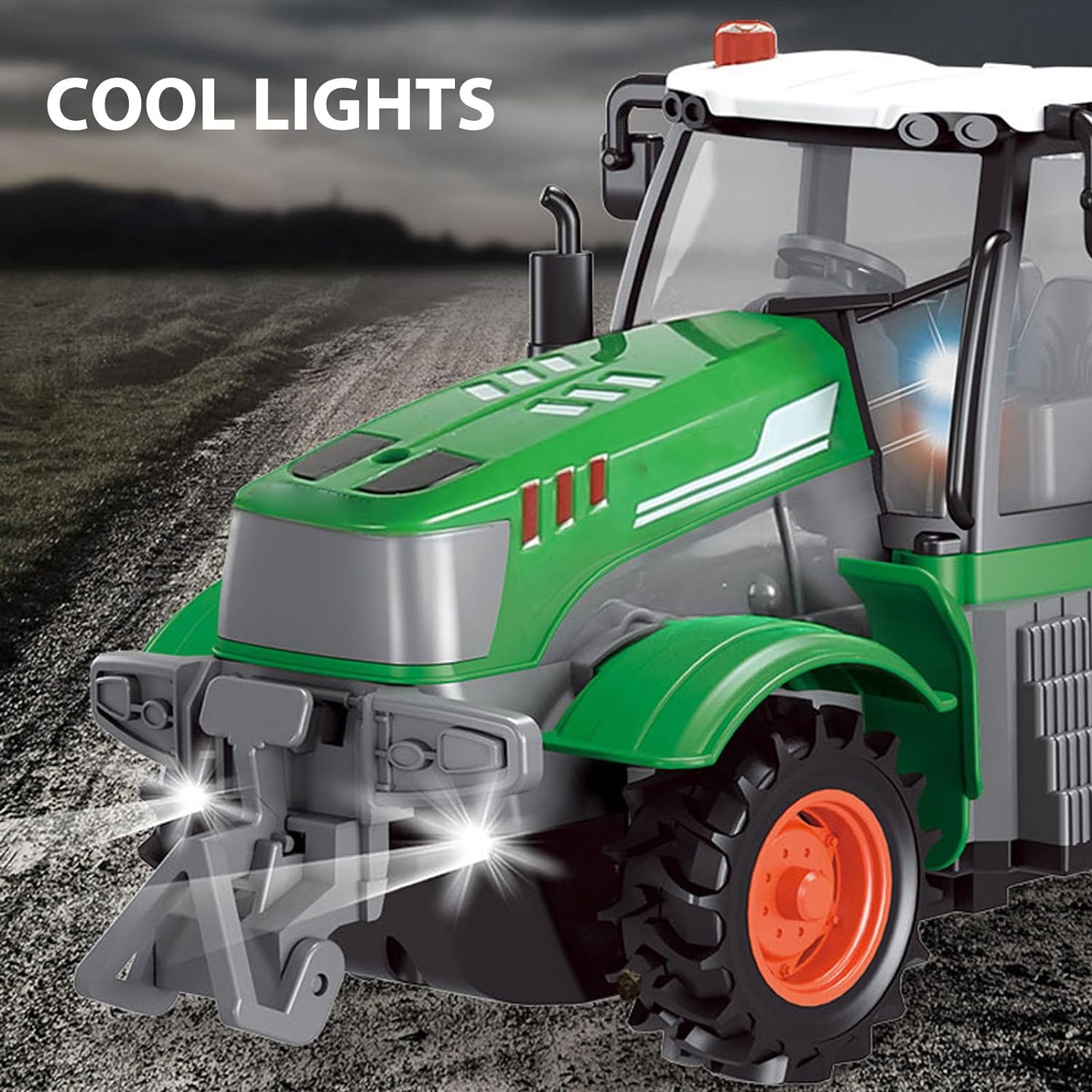 Tractor de jucarie cu remorca, control prin telecomanda, 4 canale ...
