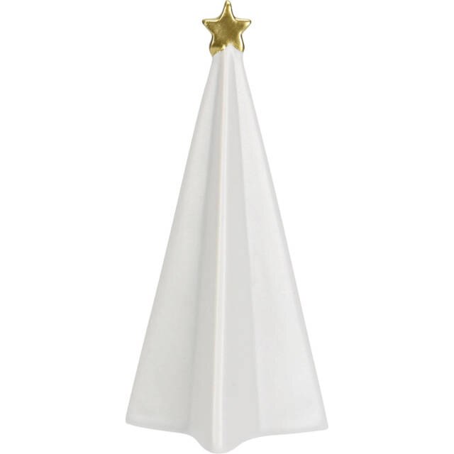 Figurina de Craciun in forma de brad cu stea, 20 cm, alb - eMAG.ro