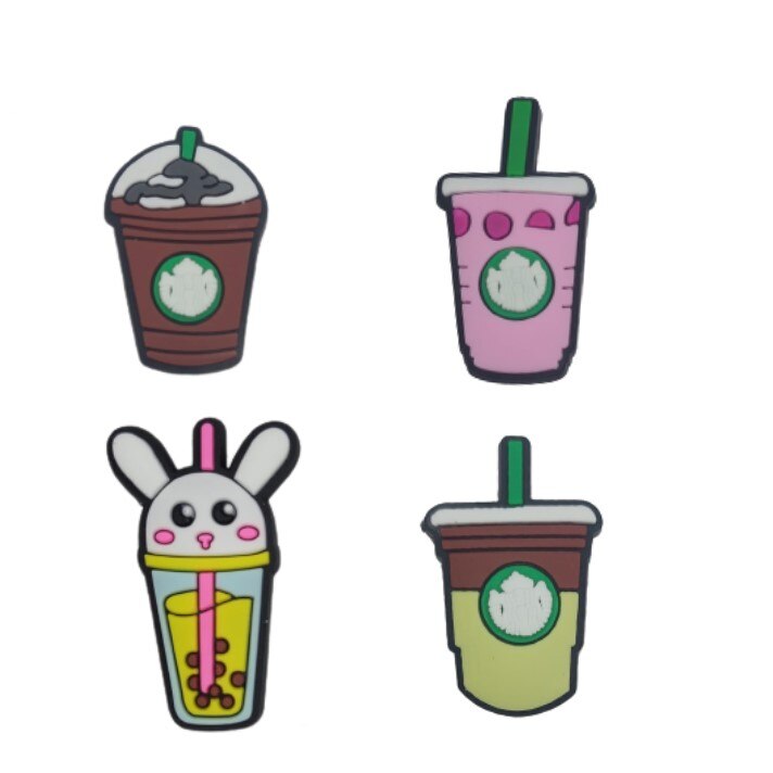 Set Accesorii Crocs Jibbitz, Pink Drink, Starbucks, Milkshake - 4 piese ...