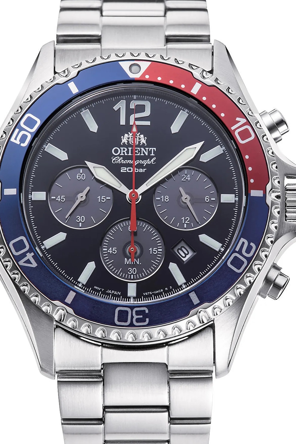 Orient, Часовник от неръждаема стомана с хронограф, Сребрист - eMAG.bg