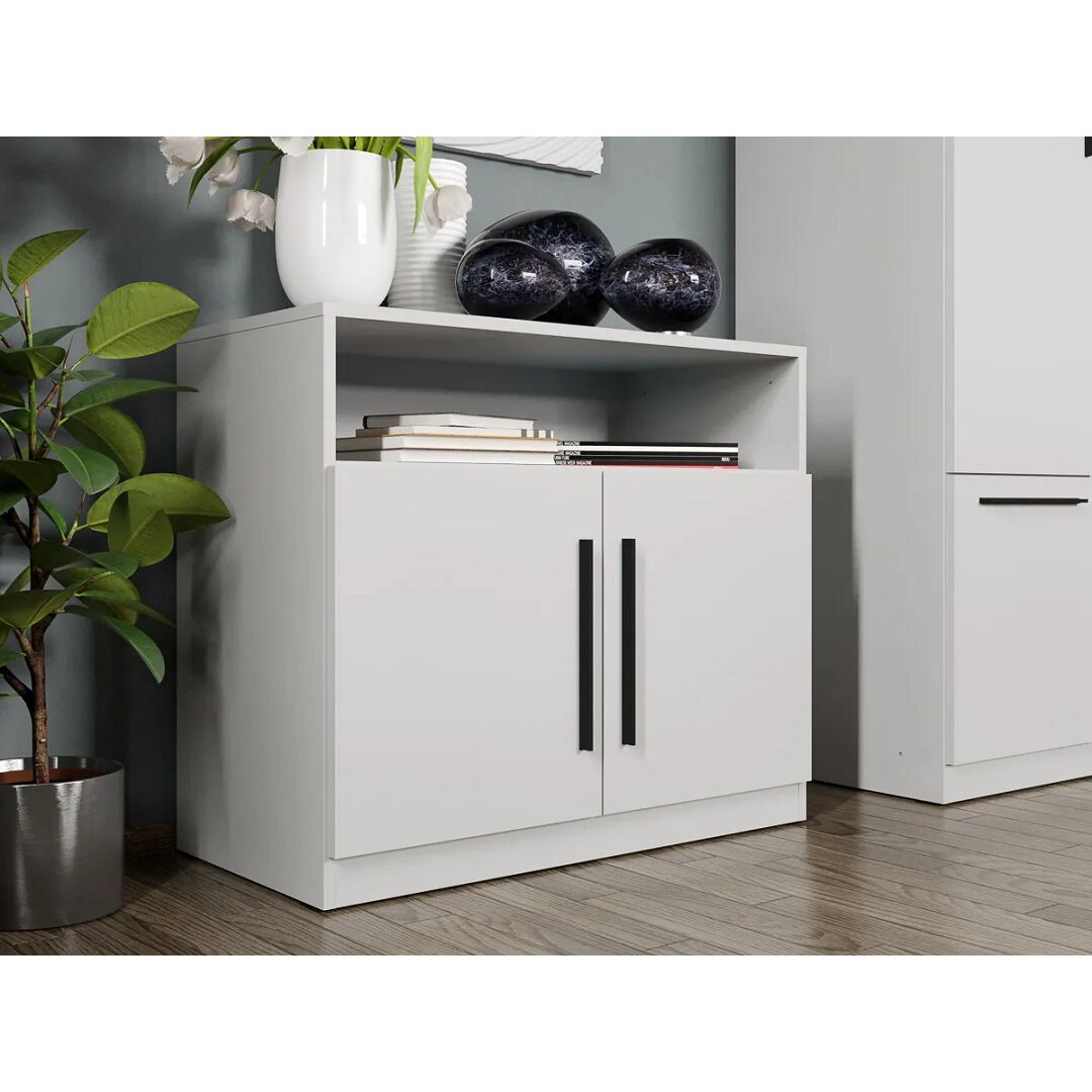 Set dormitor complet, Alb cu comoda, Madrid, C36, Pal Melaminat - eMAG.ro