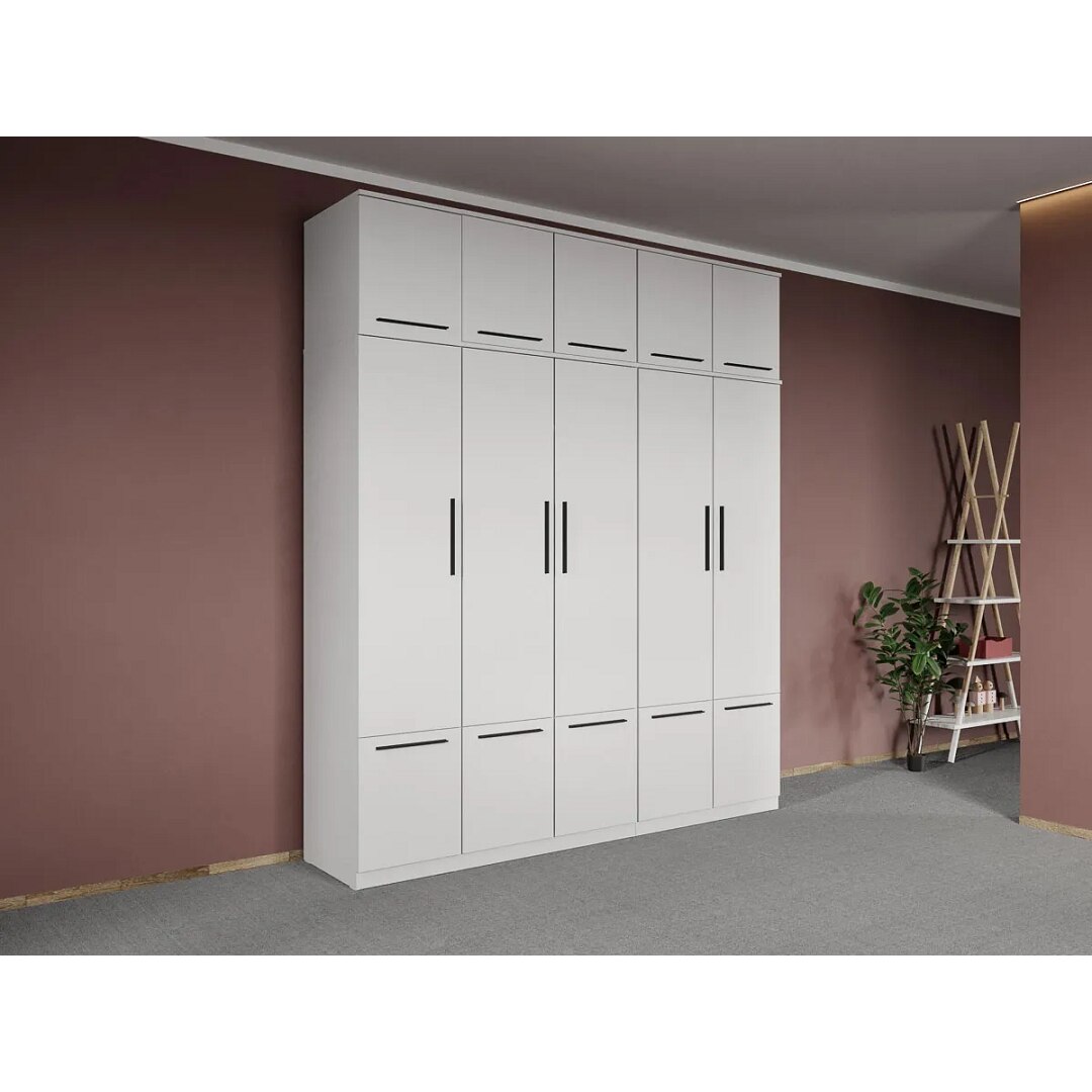 Set dormitor complet, Alb cu comoda, Madrid, C54, Pal Melaminat - eMAG.ro