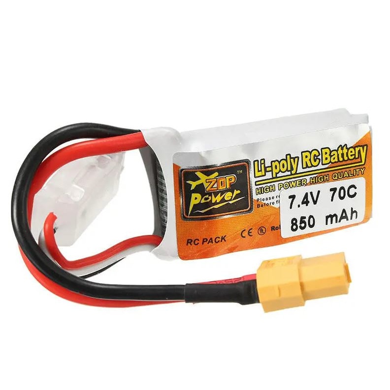 Baterie ZOP Power 7.4V 850mah 70C 2S Lipo Battery XT60 Plug For RC ...