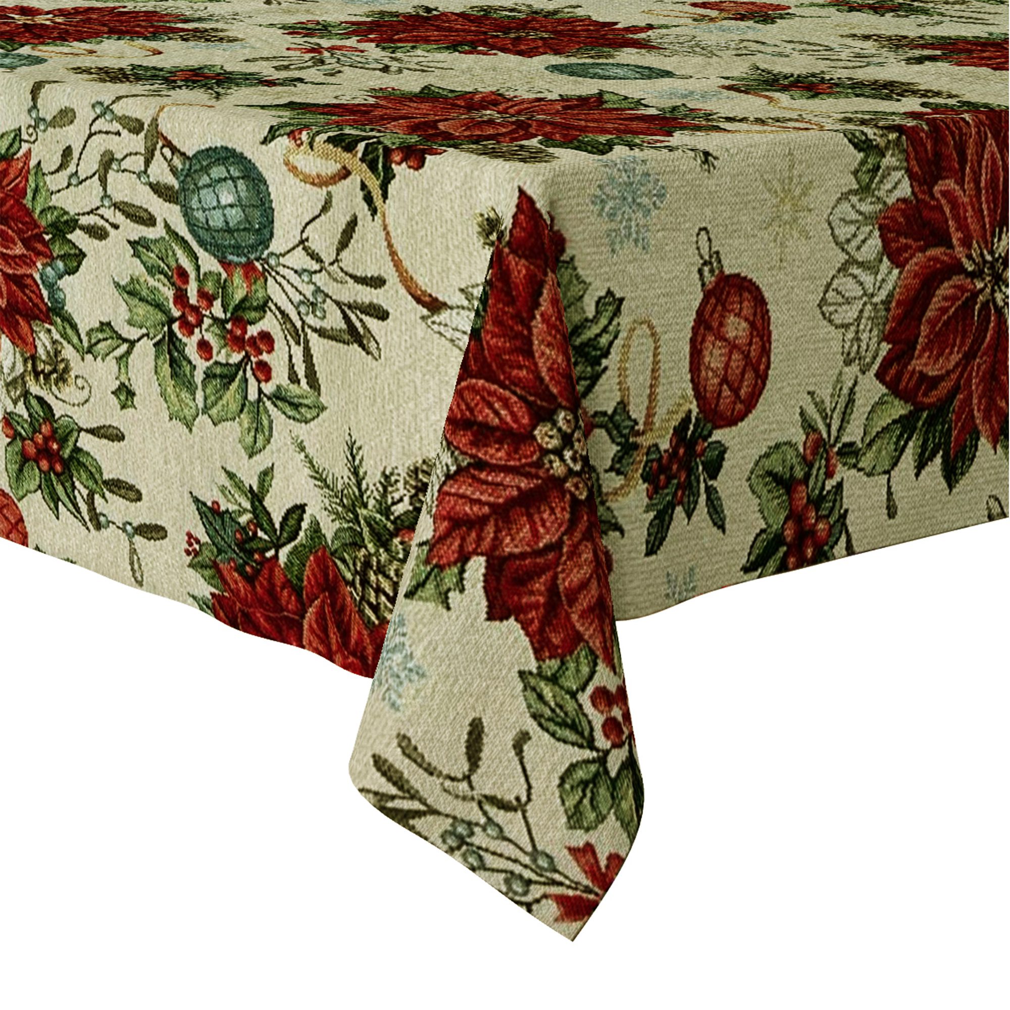Fata de masa, model de Craciun, Auguri Allover C401, Lurex, Multicolor ...
