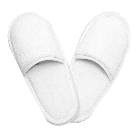 Papuci baie antiderapanti, Lux Velour, 100% bumbac, Alb, 38/40 - eMAG.ro