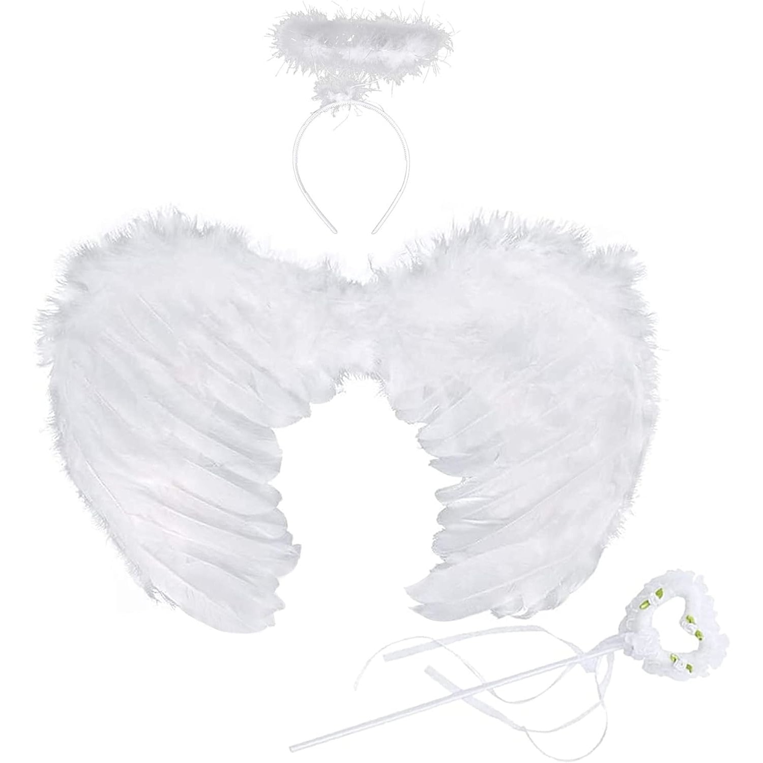 Set costumas pentru copii ingeras, Zola®, 3 piese, coronita, bagheta si ...