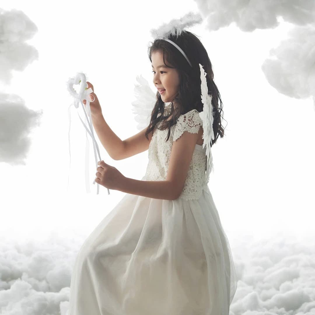 Set costumas pentru copii ingeras, Zola®, 3 piese, coronita, bagheta si ...