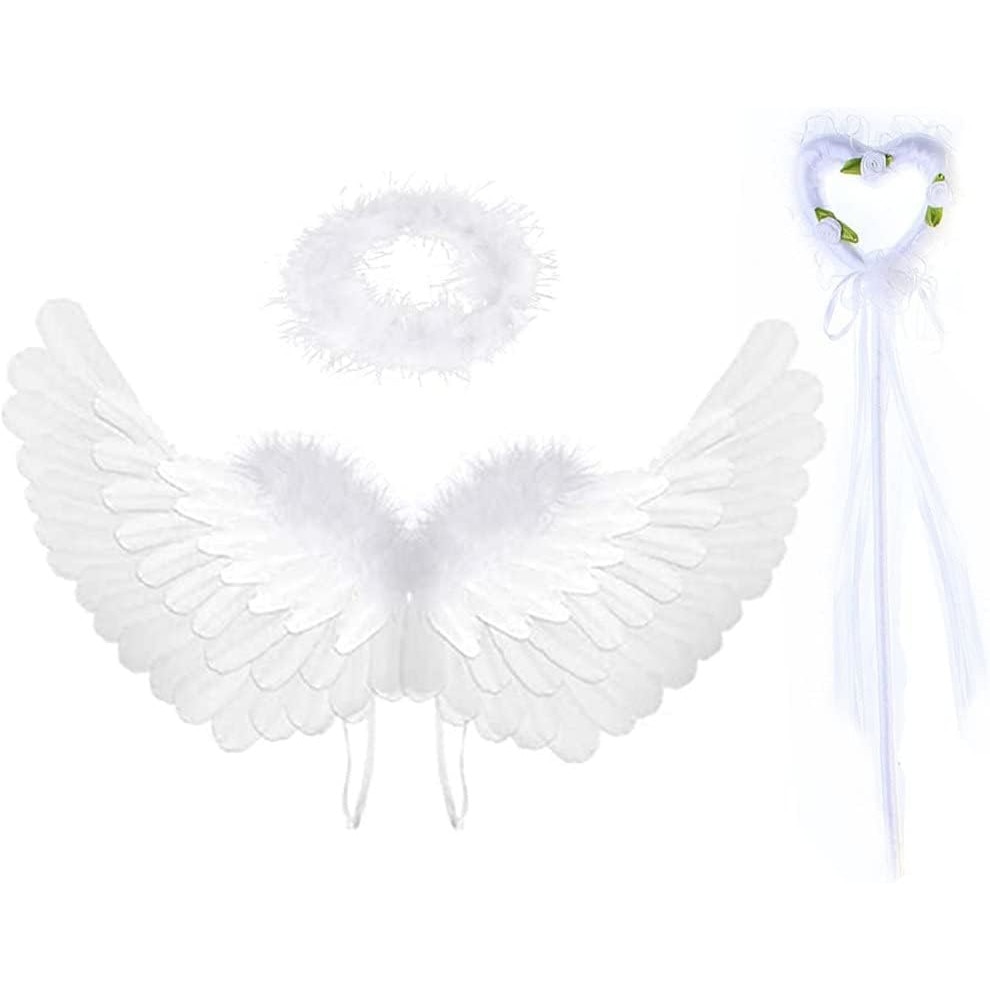 Set costumas pentru copii ingeras, Zola®, 3 piese, coronita, bagheta si ...