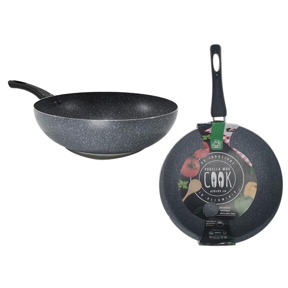 Tigaie COOK wok 30cm, aluminiu 3 straturi, invelis antiaderent - eMAG.ro